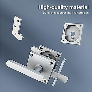 JUBEST Double Side Gate Latches, Heavy Duty Gate Latch Outdoor Fence Gate Hardware for Wooden Gates, Pool Gate, Backyard, Garden Gate, Silver