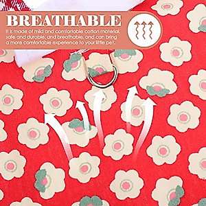 ULTECHNOVO Rope Leash Cute Rabbit Leash and Harness Set, Bunny Rabbit Dress Clothes Walking Harness Vest Escape Proof Pet for Rabbit Hedgehog Ferret Guinea Pig Hawaiian Costume