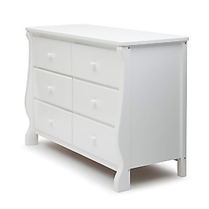 Delta Children Universal 6 Drawer Dresser, White