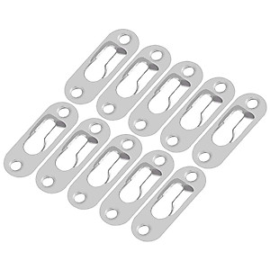 40 Pcs Durable 1.5mm Thick Tone Metal Keyhole Hanger Fasteners Unique Protruding Design for Picture Frames Hang Wall Indoor Silver