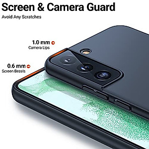 𝑻𝙊𝙍𝙍𝘼𝙎 Slim Fit Samsung Galaxy S22 Case, Incredibly Thin Slim Velvety Touch Secure Grip Hard PC Cover Designed for Samsung S22 Case 5G, Space Black