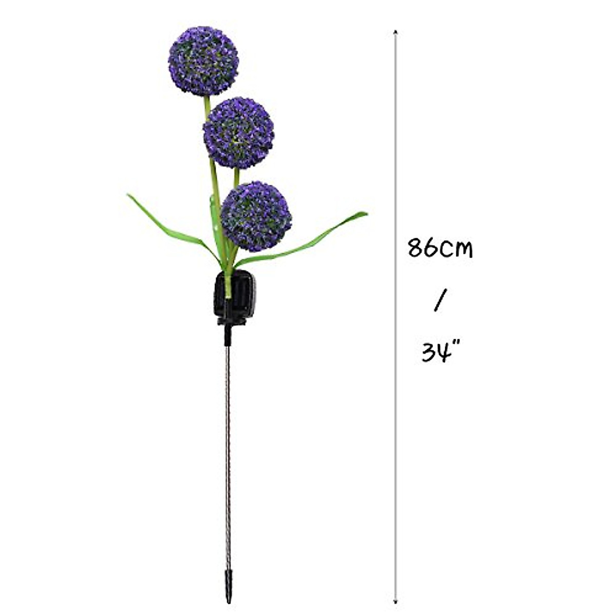 Solar Powered Dandelion Solar LED Lights Outdoor Waterproof LED Lamps for Garden Backyard Lawn Landscape Decoration Illumination (Purple)