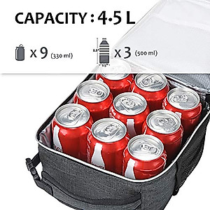 Small Insulated Lunch Bag for Men Women, Mini Portable Reusable Thermal Lunch Box Cooler Tote for Adults & Kids, Charcoal
