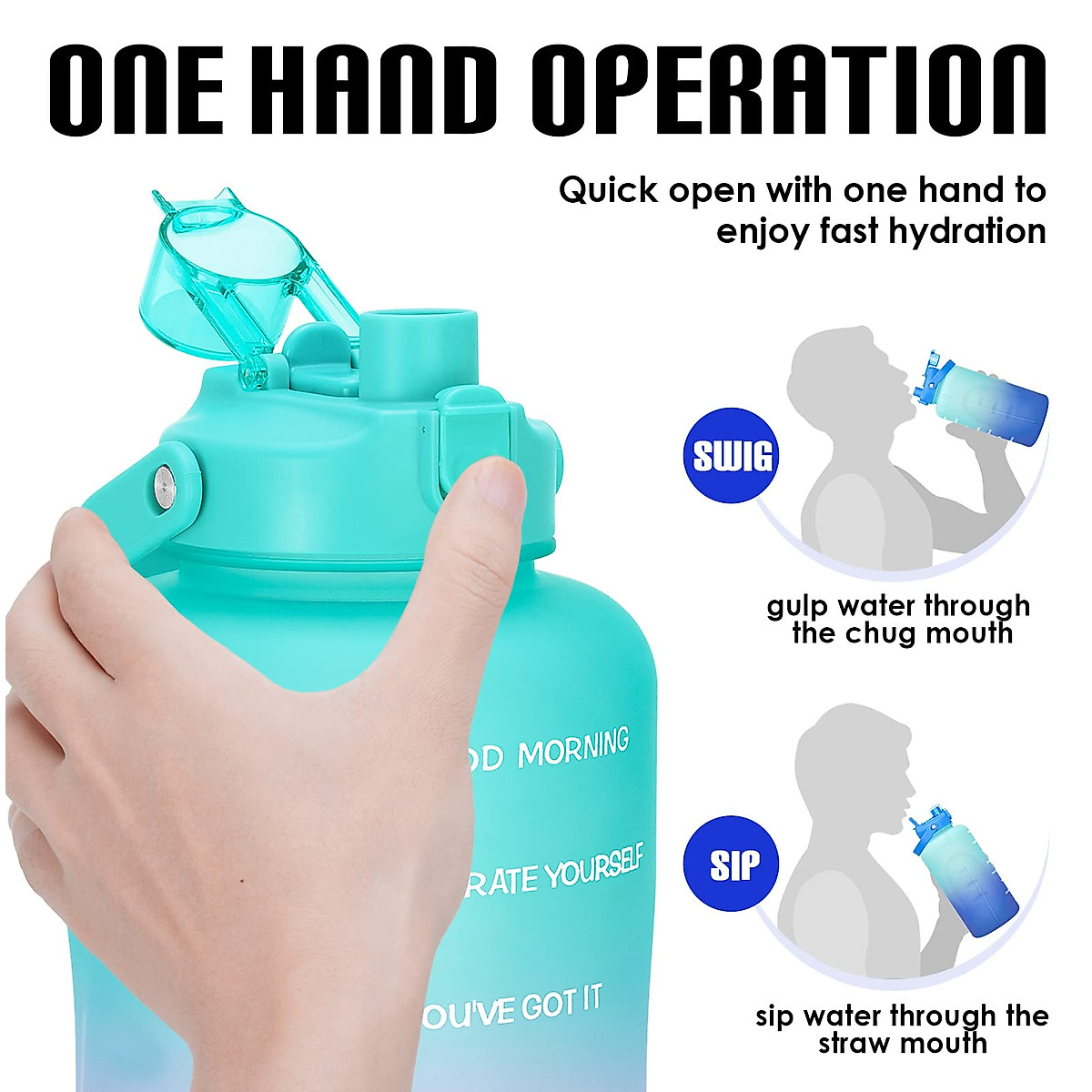 HydroPal Water Bottles with Straw, 128 oz Gallon Water Bottle Water Jug BPA Free Leak-proof Sports Bottle with Times to Drink Perfect for Fitness Gym Camping Outdoor (128OZ Fantasy Forest)