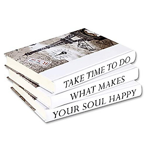 Exood 3 Piece Take Quote Decorative Book Set,Fashion Decoration Book,Hardcover Book For Decor | Fashion Designer Books,Fashion Design Book Stack,Display Books For Coffee Tables and Shelves