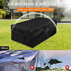 Joymo Patio Furniture Covers,Cover for Outdoor Table,Rectangular Patio Table Cover,Outdoor Chair Covers,Ping Pong Table Cover Waterproof,98Lx78Wx32H inch,Black