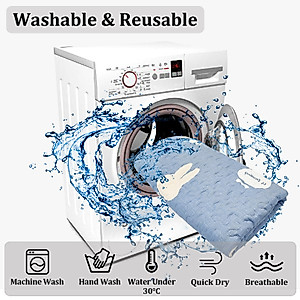 PINVNBY Washable Rabbit Cage Liners, Thickening Guinea Pig Cage Liners Bunny Bedding Small Animals Sleep Pad for Hamster Chinchilla Cats Puppies（27.5“ W x 59” L）