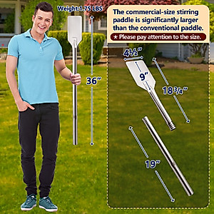 ARC WS090 36 Inch Stainless Steel Mixing Paddle with Threads Removable Handle Long Stir Paddle for Large Batch Cooking Crawfish Boil and Brewing Beer