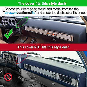 Yiz Dash Cover Mat Custom Fit for 1973-1980 Chevy Chevrolet C10 C20 C30 K10 K20 K30 Suburban K5 Blazer Pickup,GMC Jimmy C/K 15 25 35 1500 2500 Suburban Sierra,Dashboard Pad Carpet(73-80 Black) J74