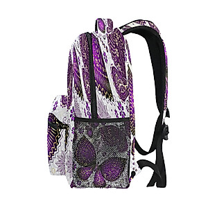 ALAZA Butterfly Violet Flower Purple Travel Laptop Backpack Business Daypack School Bag Bookbag Fit 15.6 Inch Laptops for Women Men Girls