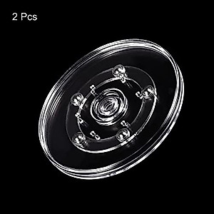 MECCANIXITY 5inch Rotating Swivel Stand with Steel Ball Bearings Lazy Susan Base Turntable for Kitchen Corner Cabinets, Clear Pack of 2