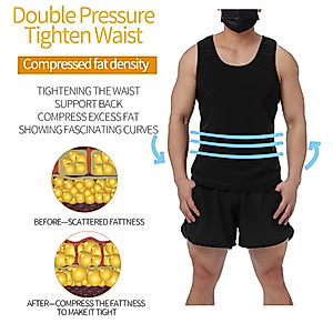 OKHOTY Men's Sauna Vest Workout Sauna Sweat Vest Tank Top for Men Sweat Enhancing Vest Waist Trainer for Men