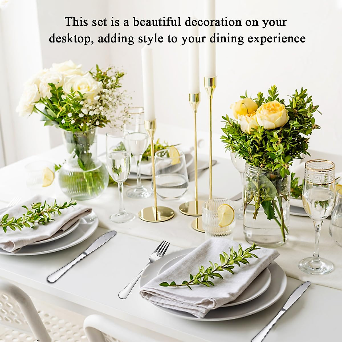 Evanda Dinner Knives 12 Pieces, Stainless Steel Steak Knives Set Table Knives, Flatware Butter knife Knives Set Silverware Set, Cutlery Set, Dishwasher Safe