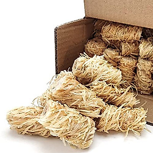 Natural Wood Charcoal Fire Starters 60 for Fireplace,Wood Stove,BBQ,Chimney Starter,Campfire,Charcoal Lighting,Grill Pit