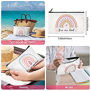 Yahenda 16 Pieces Cosmetic Makeup Bag Inspirational Zipper Pouch You Are Amazing Loved Beautiful Kind Pouch Inspirational Gifts for Women Nurse Teacher(Rainbow)