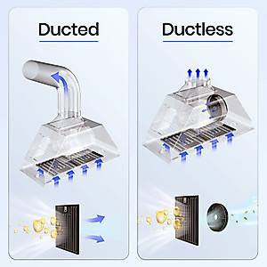 Range Hood Insert, EKON NAB01-30IN Black 900CFM Built-in Range Hoods Ducted/Ductless with 4-Speed Soft Touch Panel Control/Dishwasher-safe Filters, Kitchen Hoods for Over Kitchen Stove