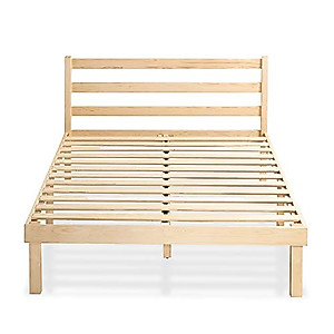 ZINUS Robin Wood Platform Bed Frame with Headboard, Wood Slat Support, No Box Spring Needed, Easy Assembly, Queen, Brown