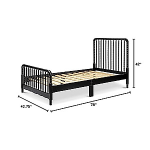 DaVinci Jenny Lind Twin-Bed with Wood Spindle Posts in Ebony-Mattress Support Slats Included