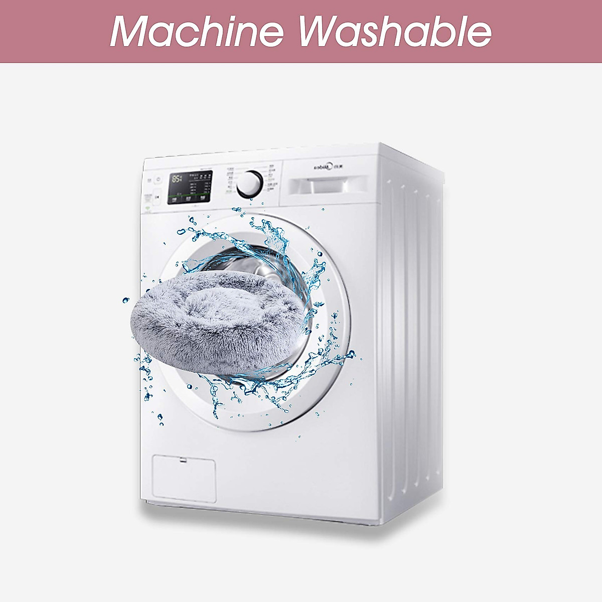 WESTERN HOME WH Calming Dog Bed & Cat Bed, Anti-Anxiety Donut Dog Cuddler Bed, Warming Cozy Soft Dog Round Bed, Fluffy Faux Fur Plush Dog Cat Cushion Bed for Small Medium Dogs and Cats