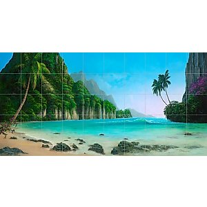 Ceramic Backsplash Tile Mural Beach Scene Seaside Ocean Kitchen/Bathroom/Shower - Serenity Found - David Miller