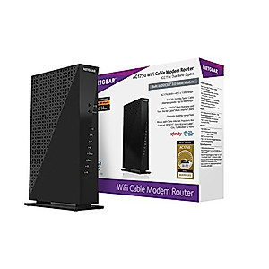 NETGEAR C6300-100NAR DOCSIS 3.0 WiFi Cable Modem Router with AC1750 16x4 Download speeds. Certified for Xfinity from Comcast, Spectrum, Cox, Cablevision & More (Renewed)