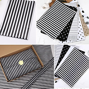 Offizon 6 Pack Black Gift Bags, 8.7x3.9x7.1 Inches Gift Bags Medium Size with Tissue Paper