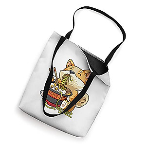 Corgi-Dog Eating Bowl of Ramen Pho Noodle Soup Japan Kawaii Tote Bag