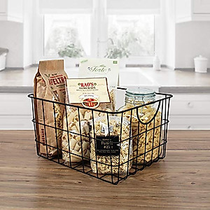 Spectrum Utility Wire Basket (Black) - Storage Bin & Décor for Bathroom, Closet, Pantry, Under Sink, Toy, Shelf, Kitchen, & Nursery Organization
