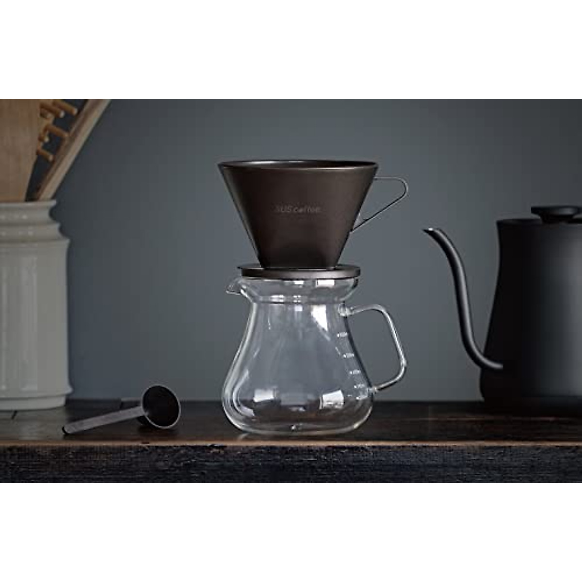 Terra Distribution Pour Over Coffee Dripper [ Designed in Japan ] Eco-friendly Coffee Dripper Reusing Coffee Beans' Waste as Raw Material (Coffee Maker)