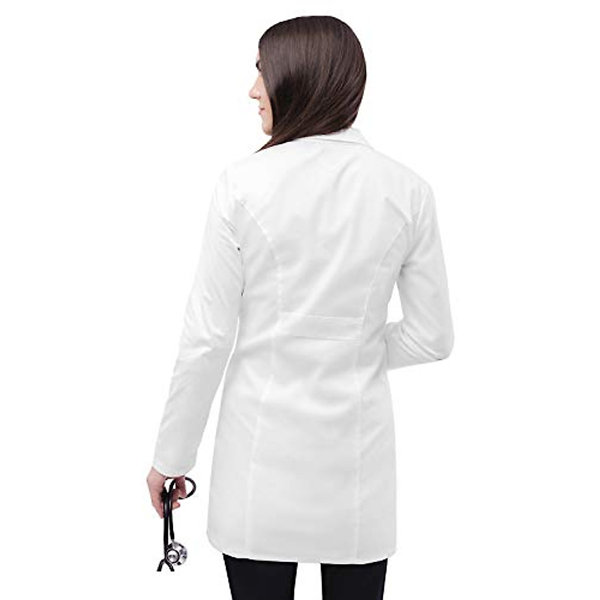 Adar Universal Stretch Lab Coat for Women - 36" Tab-Waist Lab Coat - 3304 - White - 3X