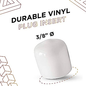 Prescott Plastics Made in USA 3/8" Inch White Round Vinyl Plug Insert (20 Pack), End Cap for Metal Tubing, Fence, Glide Insert for Pipe Post, FDA Food Grade,Chairs and Furniture