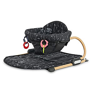 Dream On Me Snug N Play Floor Seat | Baby Seat | Top Notch Safety Features | Padded Baby Floor Seat | Bright Prints | Waterproof Fabric | Folds Flat | Easy to Store & Transport, Black & White