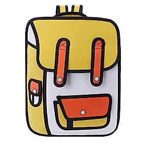 S-YUWEN 2D Comic Backpack, Creative Cartoon School Bag, 3D Jump Style Comic Bookbag, Comic Bookbag for Teenager Students Girls Daypack Travel Rucksack,Perfect Size for School and Travel