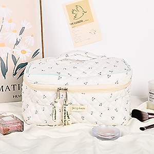 SOIDRAM Coquette Makeup Bag Coquette Aesthetic Cosmetic Bag Large Travel Makeup Organizer Cute Pouch Cotto Kawaii Toiletry Bag