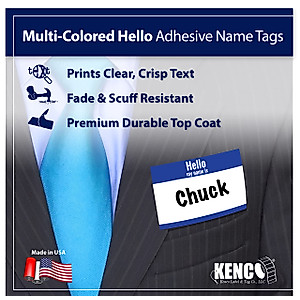 350 Pack Hello My Name is Stickers Identification Badges, 3.5" X 2.25" Peel and Stick for Conferences, Offices and Schools - Made in The USA (Blue 1 Pack)