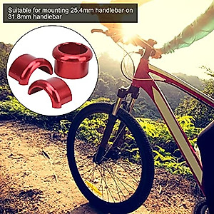 SPYMINNPOO Bike Handlebar Shim Adapter, 25.4mm to 31.8mm Handlebar Shim Spacer Reducer Adapter for Road Bike(red)