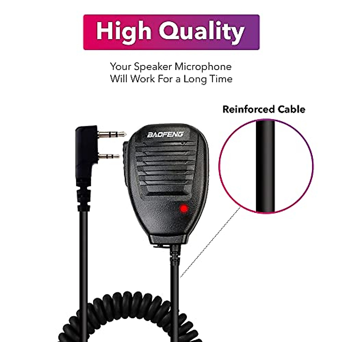 Original Baofeng Mic for Ham Radio Most Wanted Among Baofeng UV-5R Accessories. Shoulder Speaker Compatible with Baofeng bf-f8hp UV-5R UV-5R Plus UV-82 UV-82hp ​can be Used as Police Radio Mic