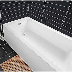 Kingston Brass Aqua Eden VTAP603622L 60-Inch Acrylic Alcove Tub with Left Hand Drain, White