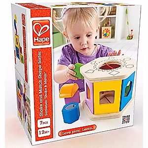 Hape Wooden Shape Sorter Toys| Montessori Educational Learning Toys for Preschoolers Ages 1 Years & Up