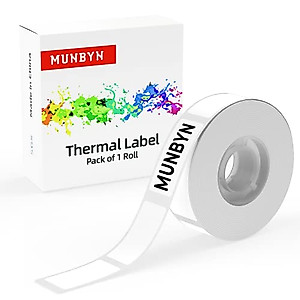 MUNBYN Thermal Label Tape for Penguin Bluetooth Label Maker Machine, 15 x 30mm 210 Labels/Roll, Self-Adhesive Label for Home, Office, School (White)
