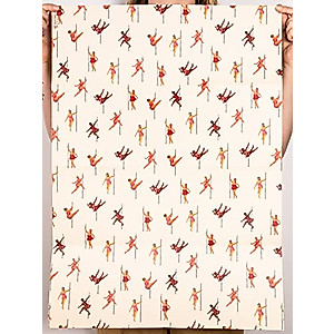 CENTRAL 23 Pin Up Wrapping Paper for Women - 6 Sheets of Birthday Gift Wrap for Her - Pole Dancing - Dancers - Female - Feminine - Beige Orange - Recyclable