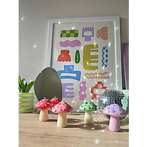 Havenstone Home Mushroom Candle (Pink) - Unscented Soy Wax, 4x3.5 inches, Decoration