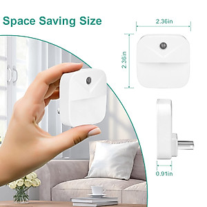 YRWXZYO 6 Pack Night Light Plug in, White LED Nightlights with Smart Dusk to Dawn Sensor, Plug into Wall Nightlights Suitable for Bedroom, Bathroom, Hallway, Kitchen, Stairs, Kids, Adults