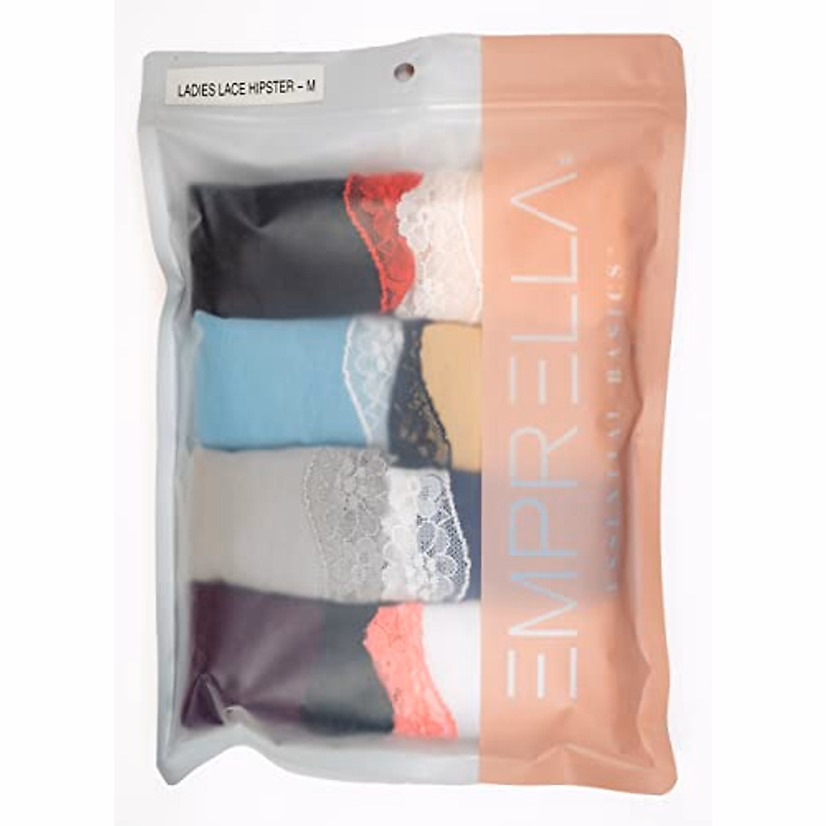 Emprella Cotton Underwear Set for Women, 5 pcs Pack Seamless Women's Underwear, Cheeky Hipster Panties, Solid Bliss, Small