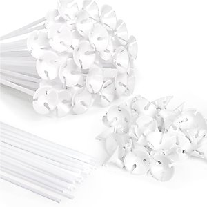 PP OPOUNT 35 Pieces Balloon Sticks, 12.6 inches Plastic Balloons Sticks, Balloon Holders for Anniversary, Wedding, Birthday, Party Decoration, Balloon Sticks with Base (Upgraded Version)