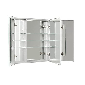 AQUADOM Royale 48in x 30in x 5in 3 Doors, Medicine Cabinet Integrated 3X Magnifying Mirror