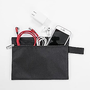 EZEKMAF Zipper Pencil Bags, 2 Pc Pen Pouches, 9 By 6.7 Inch 600D Oxford Fabric Water Resistant Markers Eraser Zippered Bag Pouch, Office School Suppliers, Cosmetic, Makeup Small Tools Bulk, Black.