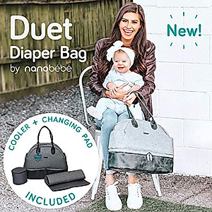 NANOBÉBÉ nanobebe Breastmilk Baby Bottle Cooler & Travel Bag with Ice Pack Included. Compact Triple Insulated, Easily attaches to Stroller or Diaper Bag- Grey