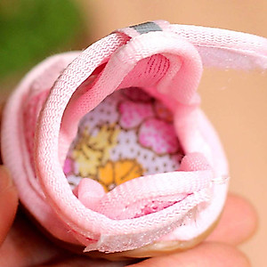 Guoainn 4Pcs Rubber Sole Mesh Cotton Breathable Anti-Skid Pet Shoes Dog Puppy Sandals Red 1#