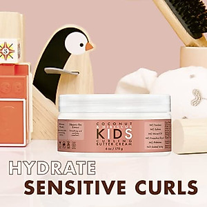 Shea Moisture Coconut & Hibiscus Kids Combo Pack - Includes Kids Curling Butter Cream, 6 Oz & Kids Curl & Shine 2-in-1 Shampoo & Conditioner, 8 Oz